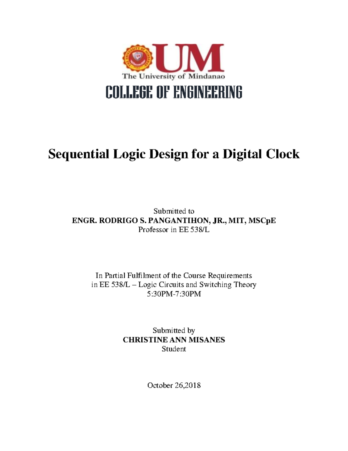 Digital Clock using Sequential Logic - Sequential Logic Design for a ...
