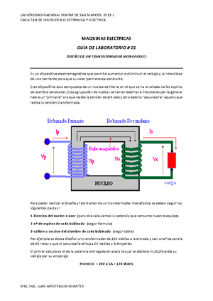 Informe 1 - Maquinas Electricas Laboratorio 1 - “Año de la unidad, la paz y el desarrollo” - Studocu