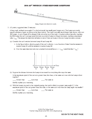 Energy Unit 4 - Forces Unit 2 - 2015 AP PHYSICS 1 FREE-RESPONSE ...