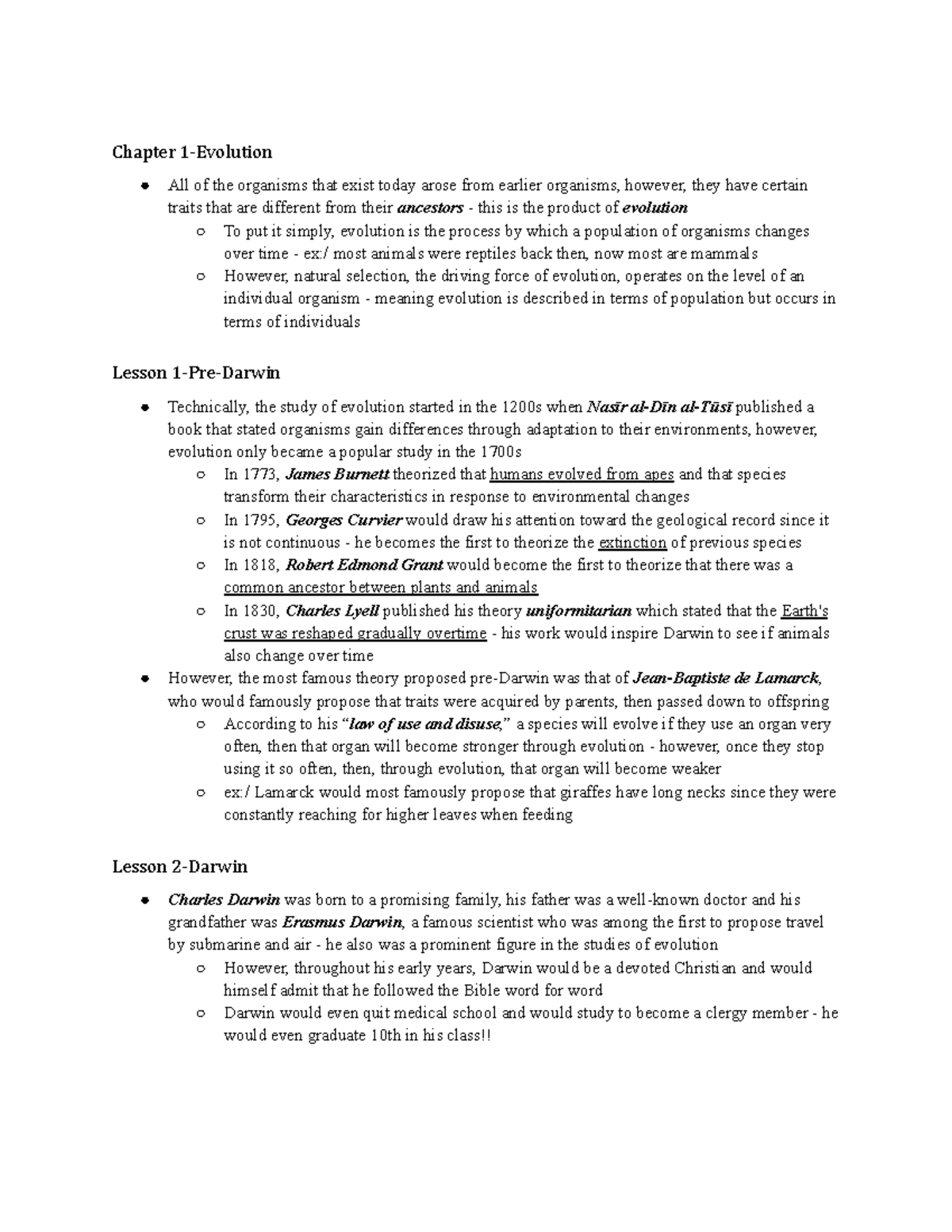 Evolution - Chapter 1-Evolution All of the organisms that exist today ...