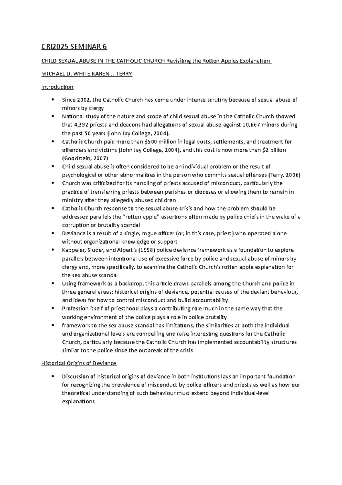 CRI2025 Seminar 6 - Clare Kinsella - CRI2025 - EdgeHill - Studocu