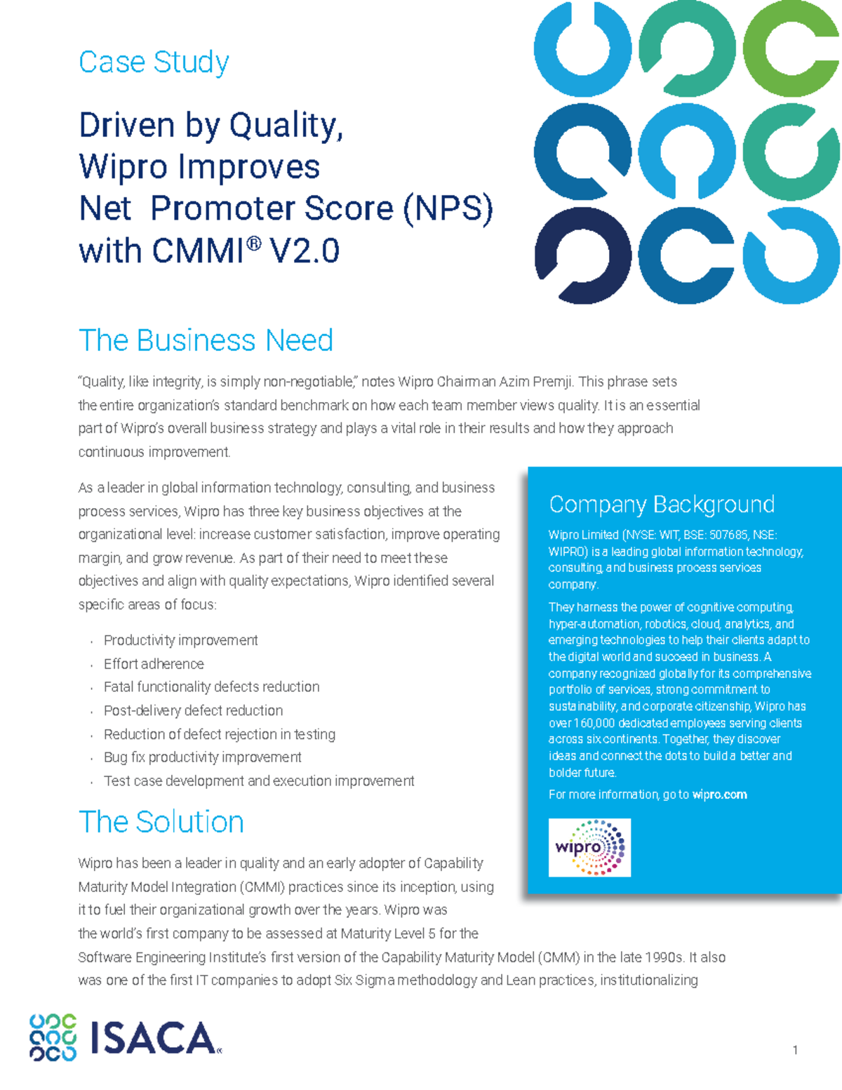 Caso de Estudio para la empresa Wipro - Case Study Driven by Quality ...