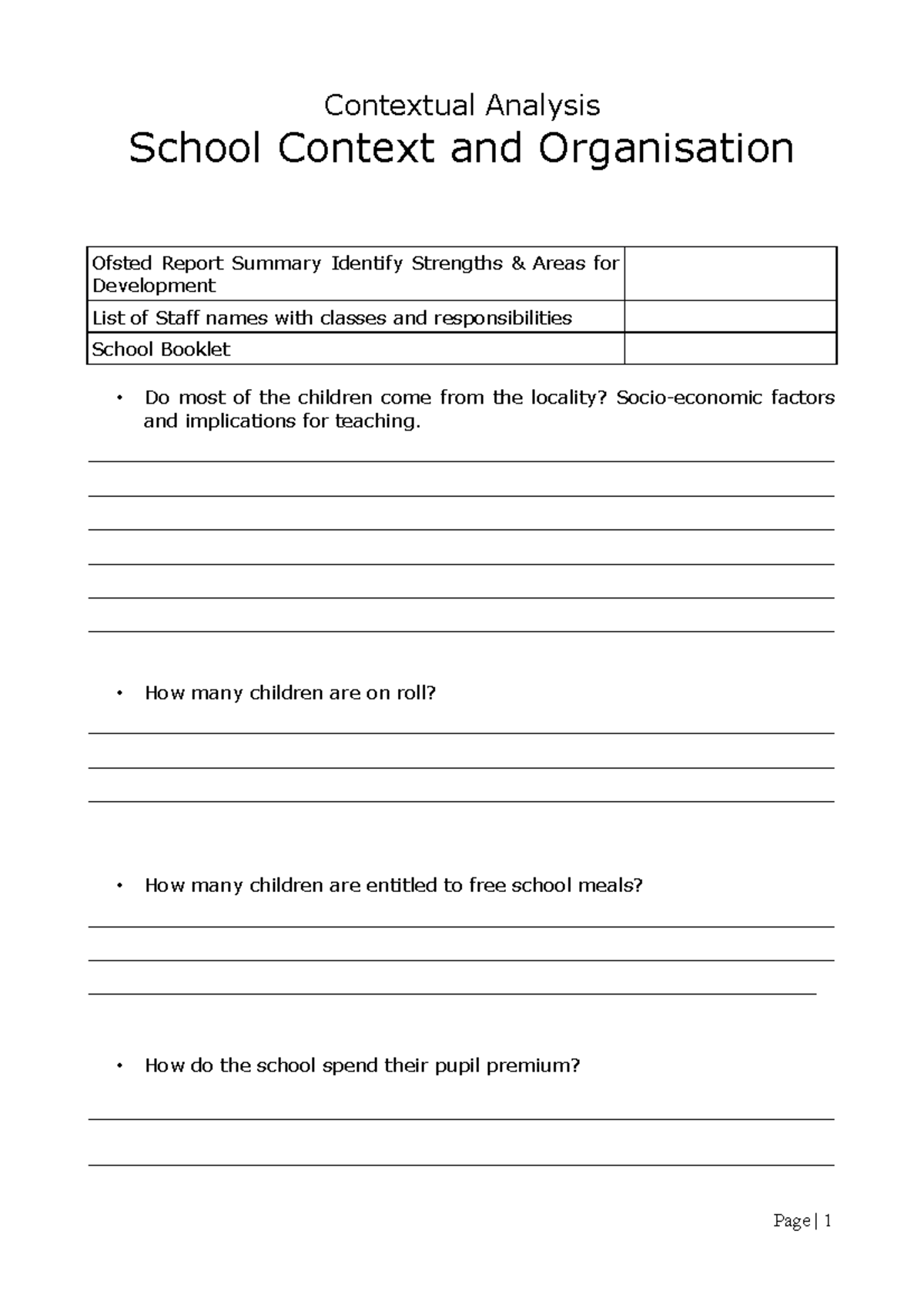 Contextual Analysis - Contextual Analysis School Context and ...