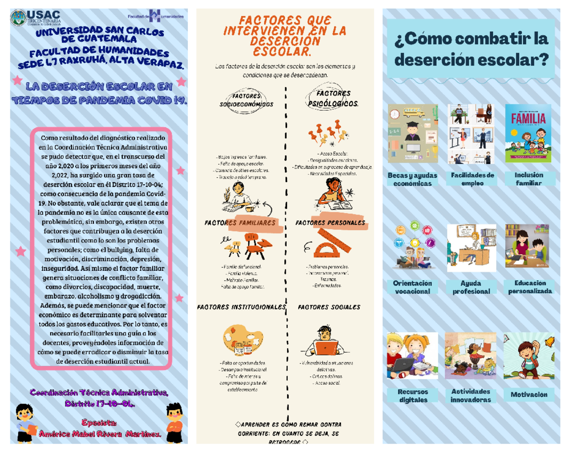 Trifoliar, Deserción Escolar, Américe Rivera - rE FACTORES QUE YNINERSIDAD SAN CARLos INTER ...
