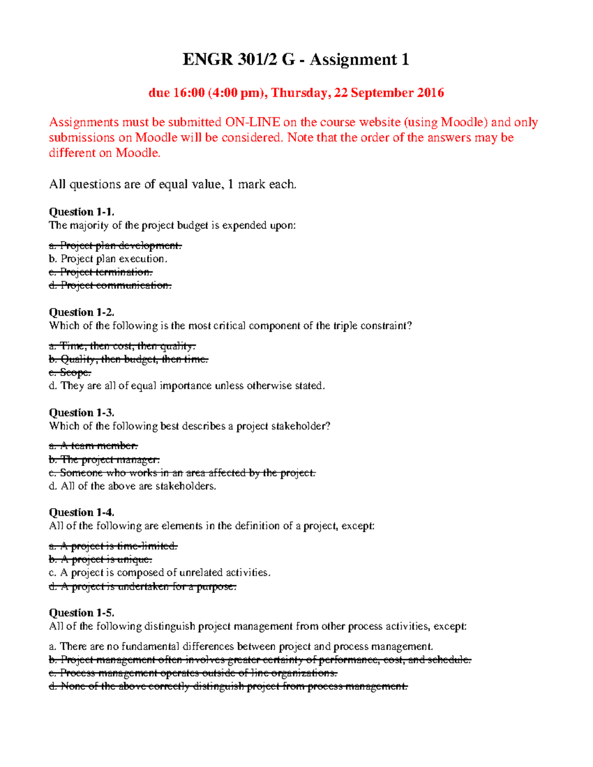 Assign 1 Seminar assignments - ENGR G Assignment 1 due 16:00 (4:00 pm), Thursday, 22 September ...