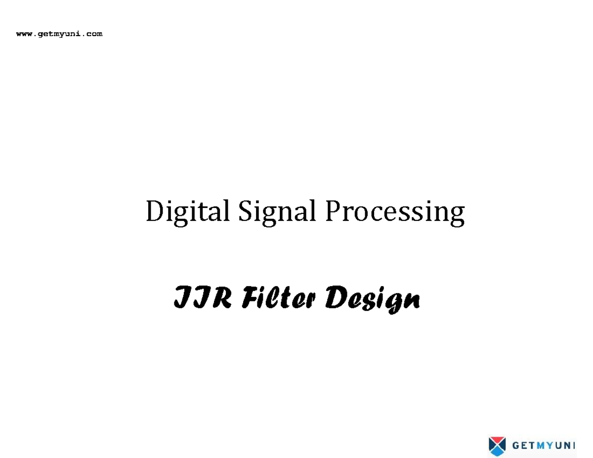 Computer-science engineering digital-signal-processing iir-filter ...