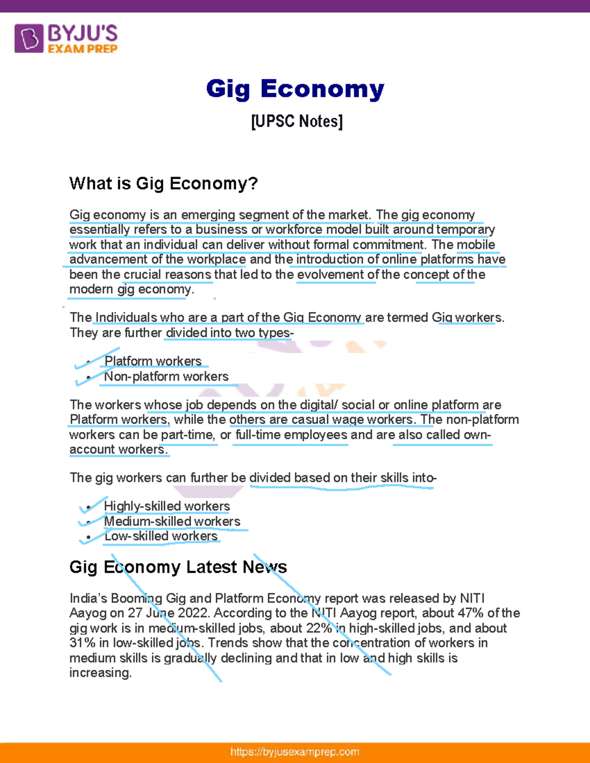 Gig economy upsc notes 63 - Gig Economy [UPSC Notes] What is Gig ...