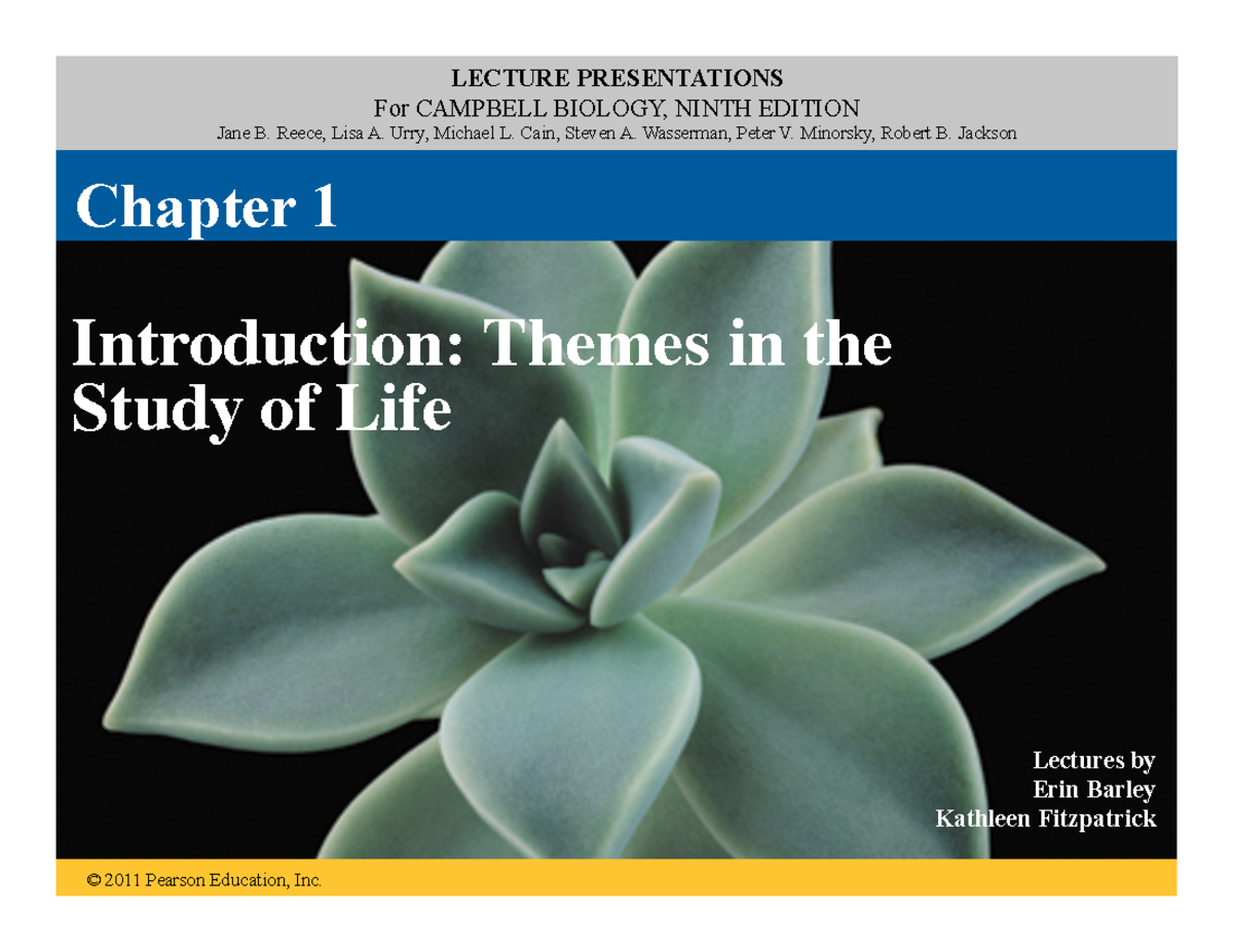 Chapter 1 Powerpoint SCC - LECTURE PRESENTATIONS Jane B. Reece, Lisa A ...