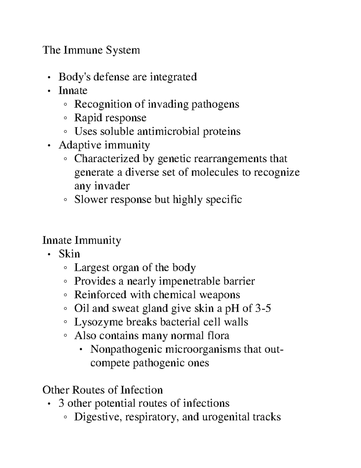 Bio 107 chapter 51 - Lecture notes 14 The Immune System - The Immune ...