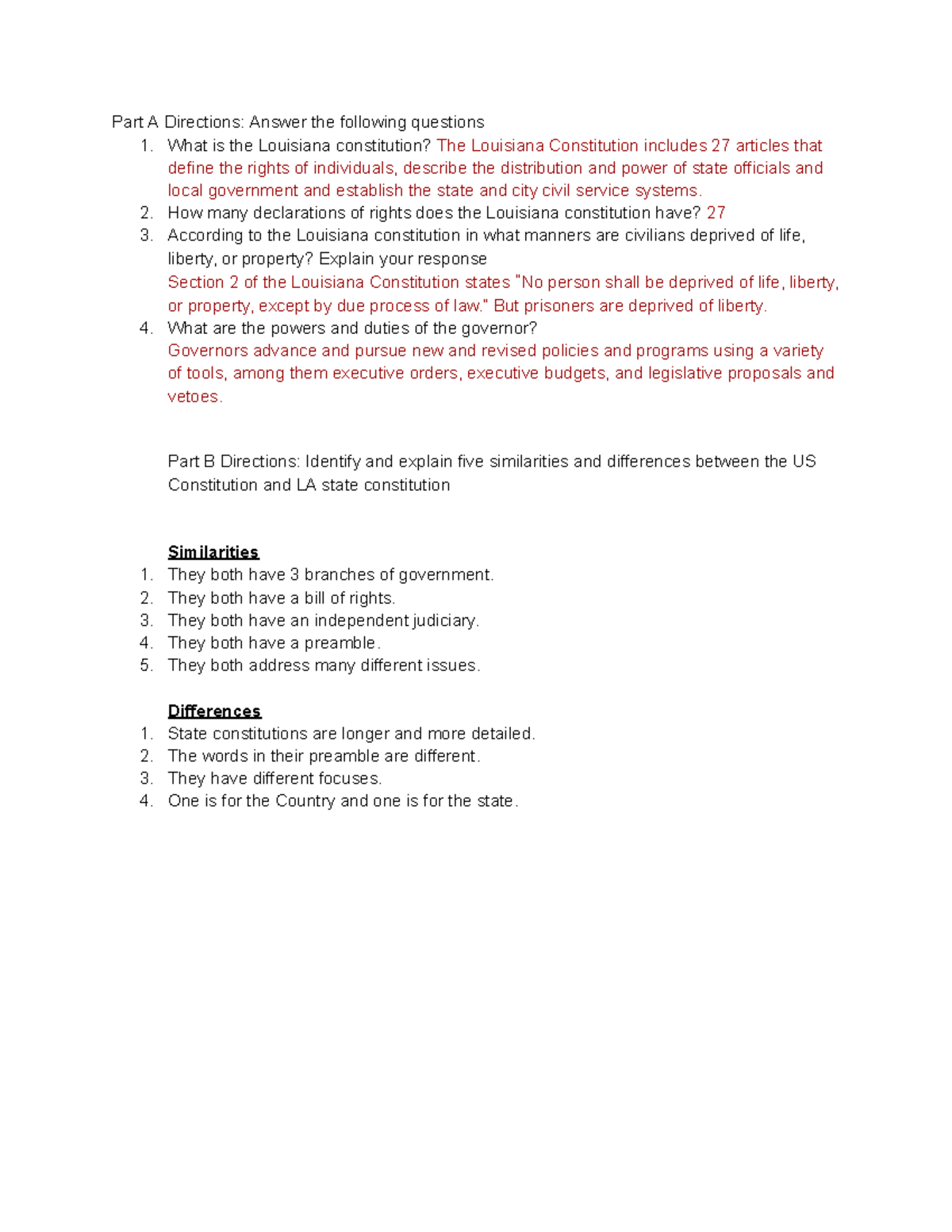 Janell Young - US V LA - Politics - Part A Directions: Answer the ...
