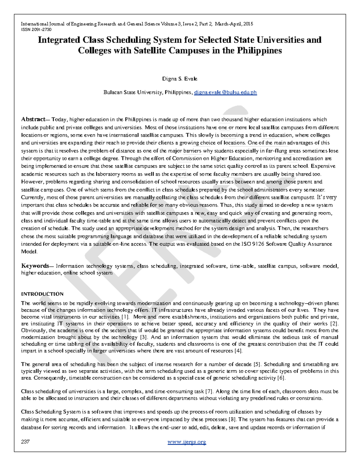 235 - scheduling system - ISSN 2091- Integrated Class Scheduling System ...