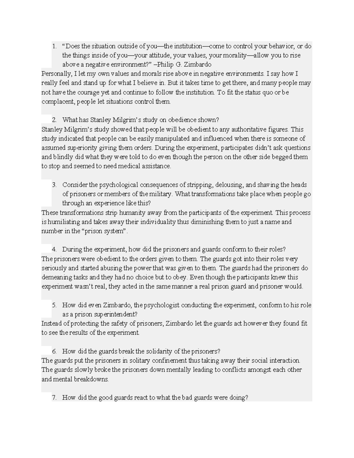 GRQ6 - General Reading Questions - “Does the situation outside of you ...