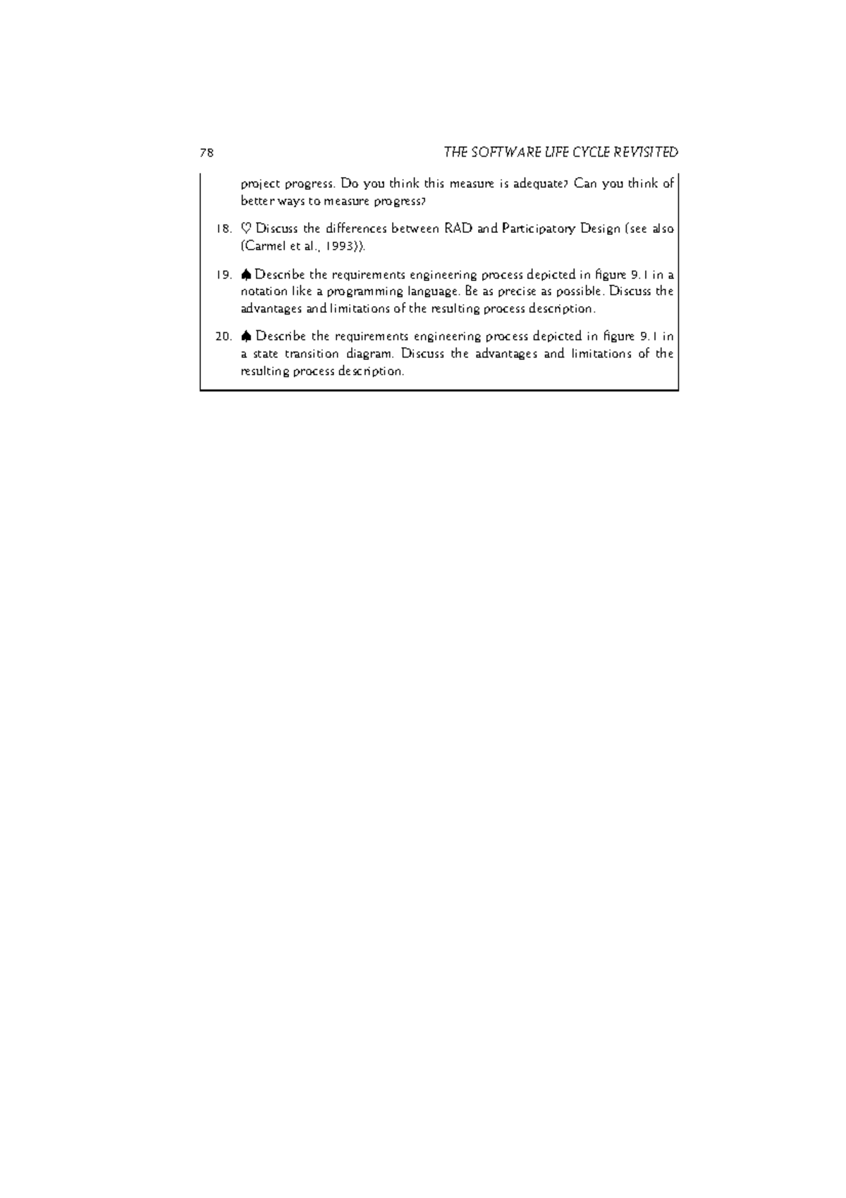 Software Engineering Lecture Notes 20 78 The Software Life Cycle Revisited Project Progress