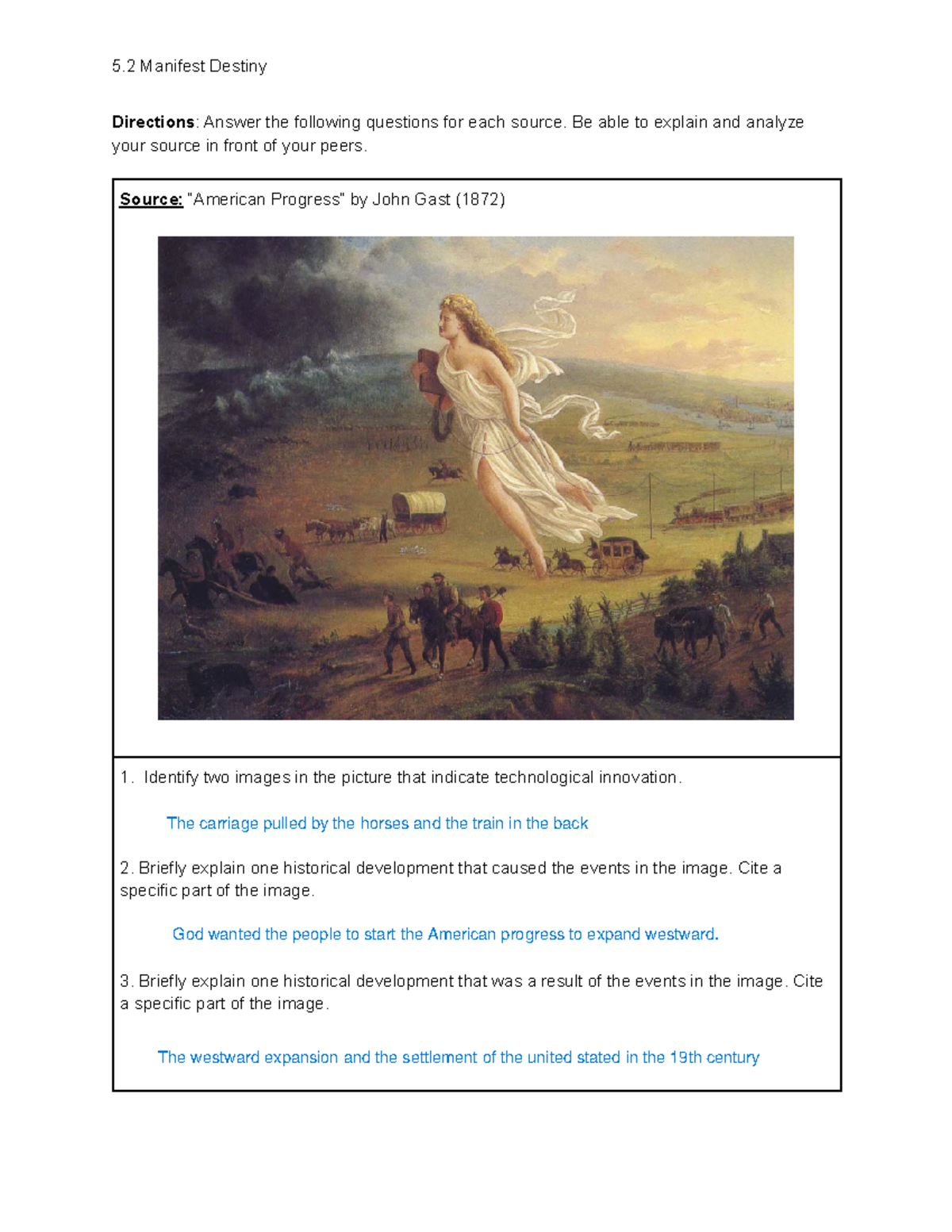 5.2 Manifest Destiny ...