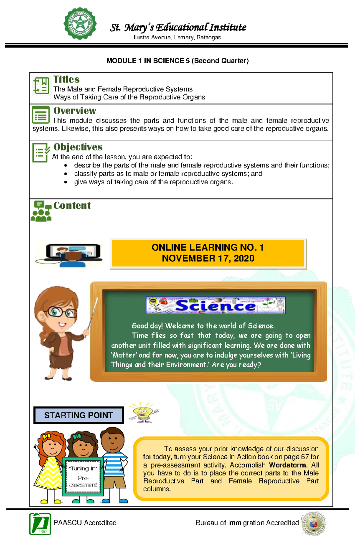 Science 5 Module 1 Second Quarter - Warning: TT: undefined function: 32 ...