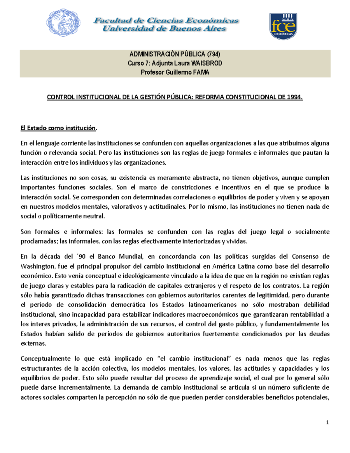 Apunte Control institucional de la gestión pública - ADMINISTRACI”N P⁄BLICA (794) Curso 7 ...