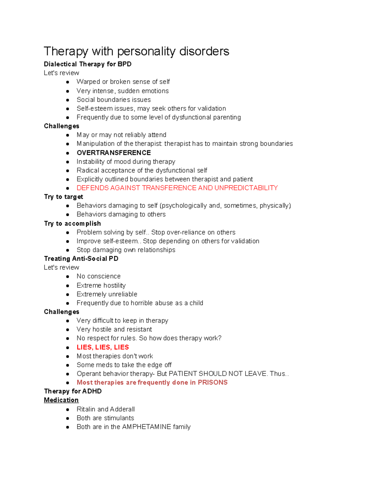 Psychotherapy - Lecture notes on Behavioral Therapy - Therapy with ...
