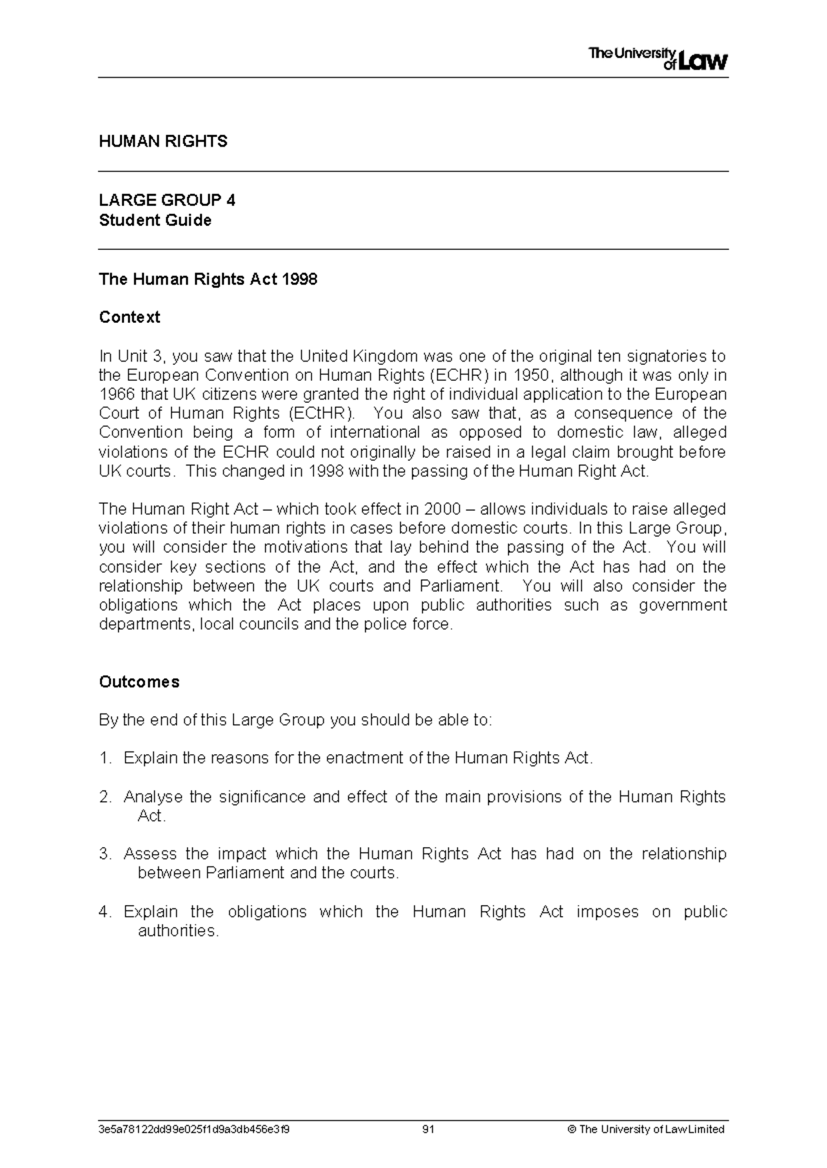 Human Rights LG4 - HUMAN RIGHTS LARGE GROUP 4 Student Guide The Human ...