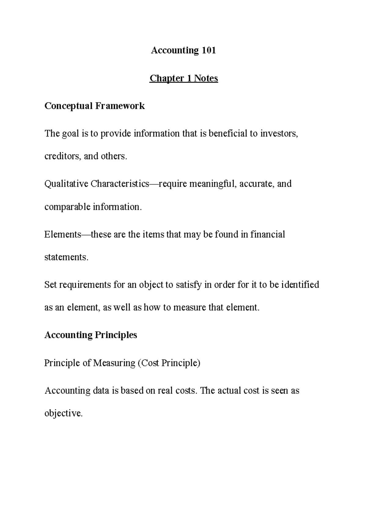 Chap1Acct101N2 - These are the notes for the chapter one. - Accounting ...