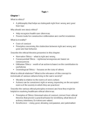 C426 Task 1 - C426 Task 1 - Sierra Smith 010922438 HEALTHCARE VALUES ...