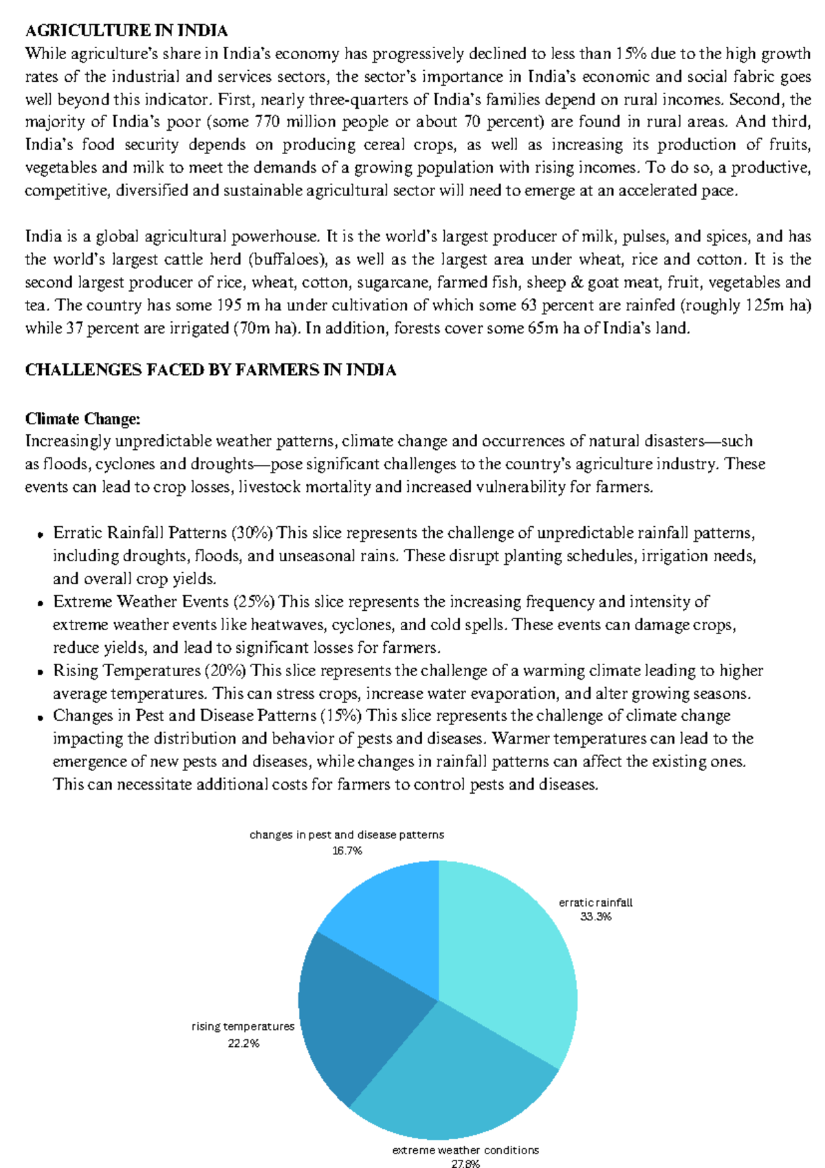 Climate change & natural disasters Increasingly unpredictable weather ...