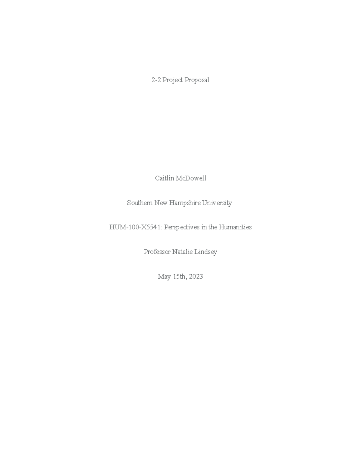 Project Proposal Caitlin Mc Dowell - 2-2 Project Proposal Caitlin ...