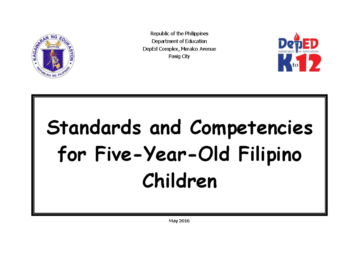 Kindergarten Curriculum Guide Republic Of The Philippines Department Kindergarten Curriculum Guide Republic Of The Philippines Department