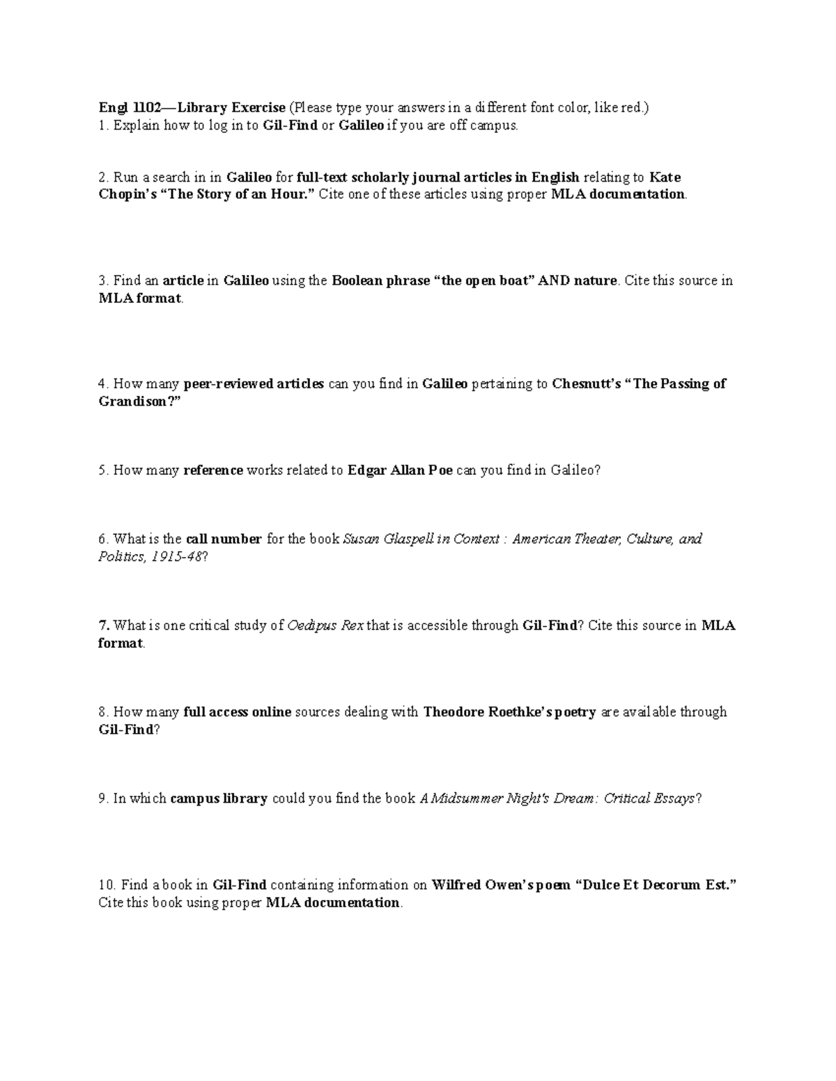 Library exercise - I need to read the Scarlett Letter for a major assignment. - Engl 1102 ...