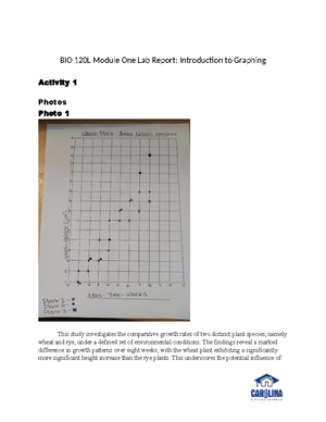 BIO 120L Module Four Cell Respiration in Germinating Peas Lab Report - BIO 120L Module Four Lab ...