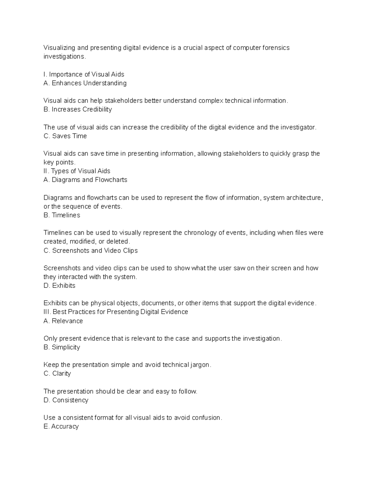 Visualizing and Presenting Digital Evidence Notes - Visualizing and ...