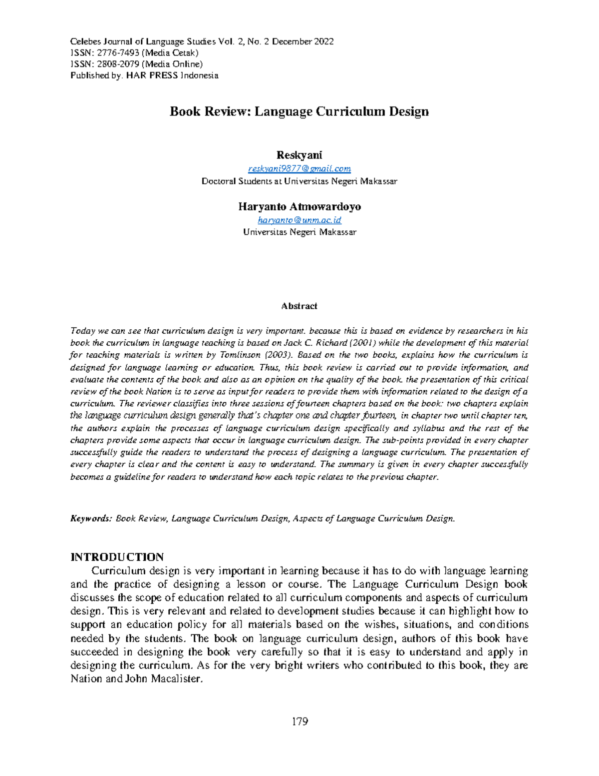 Book Review Language Assignment - ISSN: 2776-7493 (Media Cetak) ISSN ...