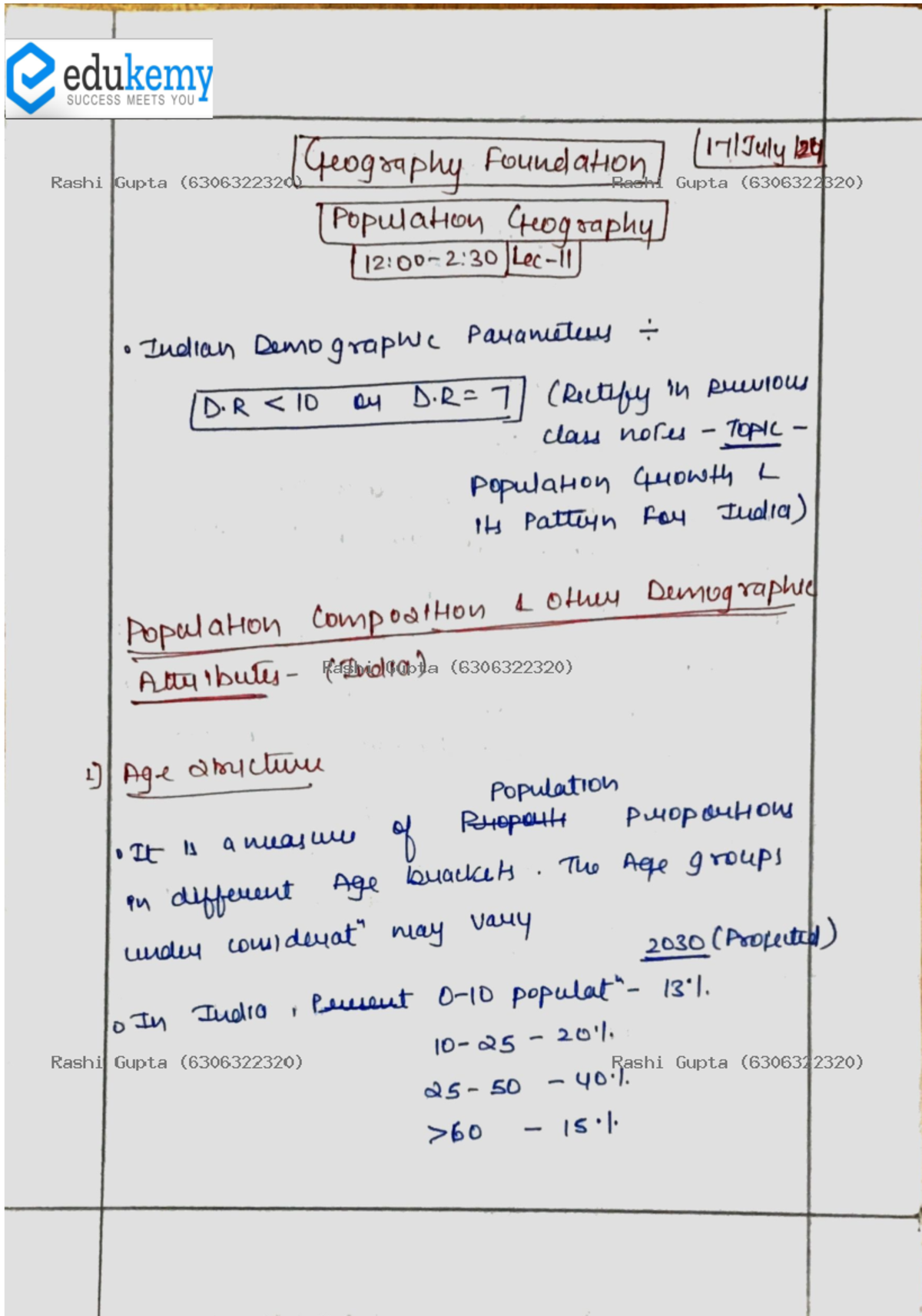 Geog Opt Summary - Geography notes - edukemy SUCCESS MEETS YOU Rashi ...