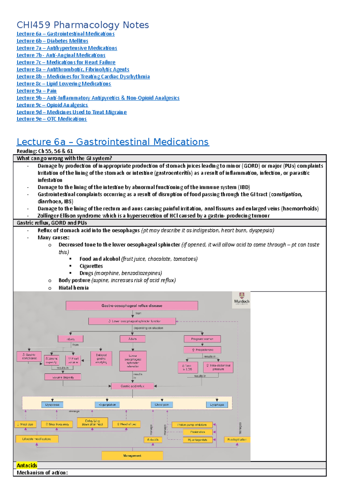 459 Pharma 6-9 Notes - Lecture content - CHI459 Pharmacology Notes ...