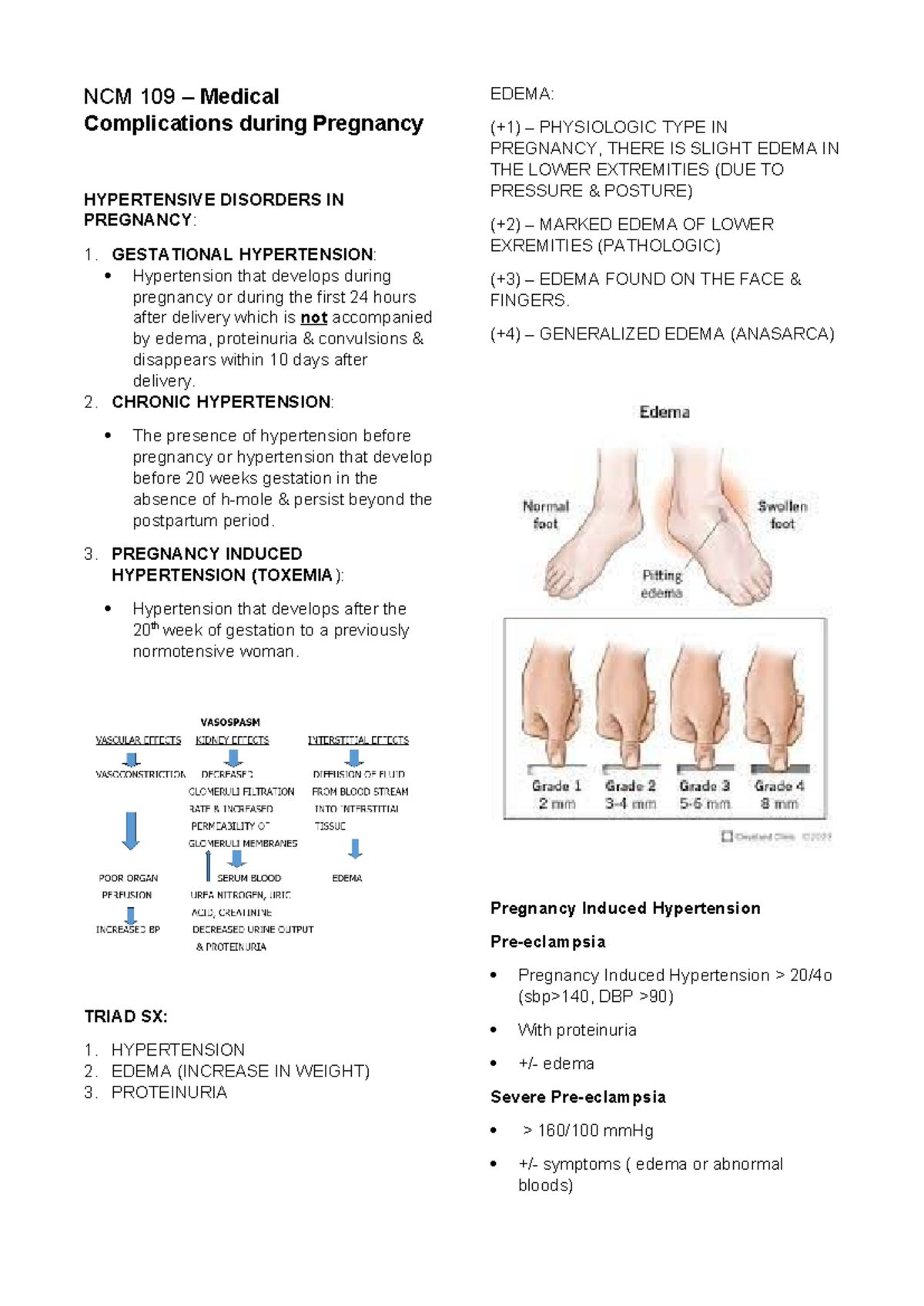 NCM 109 - lesson 2 - JJJ - NCM 109 – Medical Complications during Pregnancy HYPERTENSIVE ...
