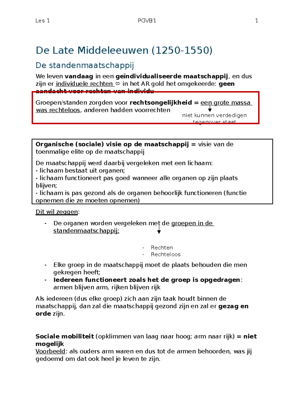 Politiek en geschiedenis van België 1 - Les 1 PGVB1 1 De Late ...