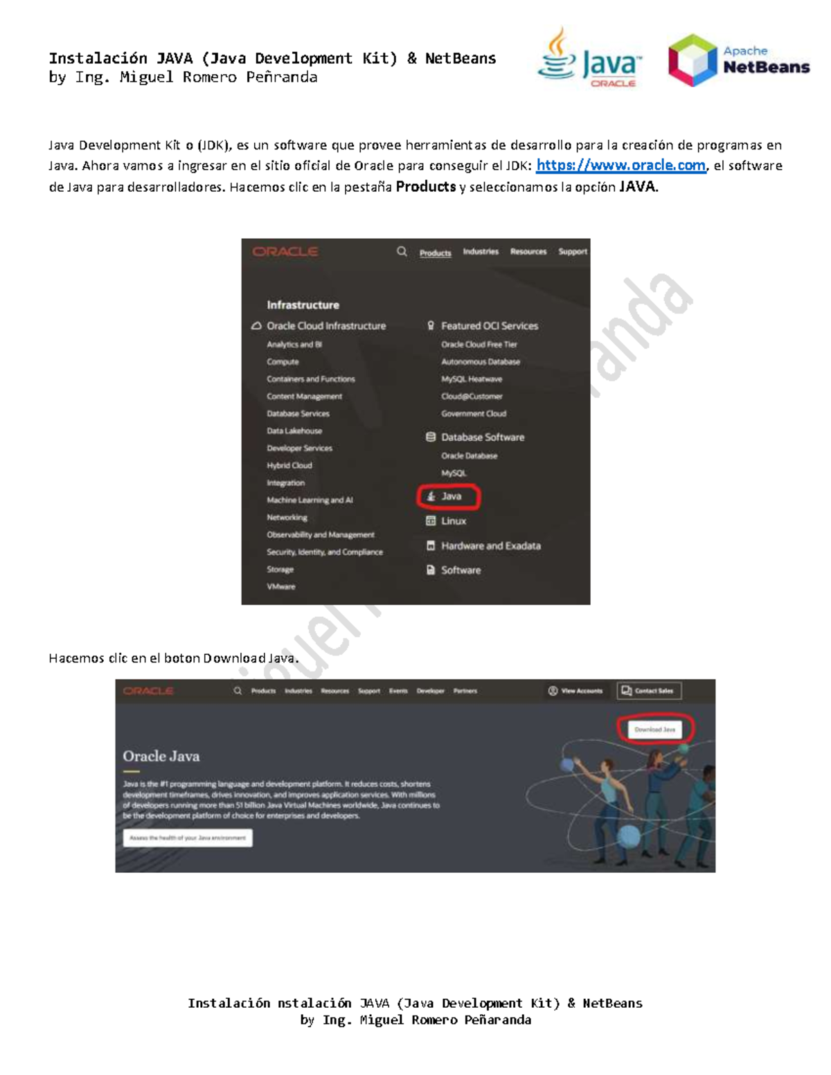 Java Netbeans Instalación De Entorno Para Programar Con Java By Ing