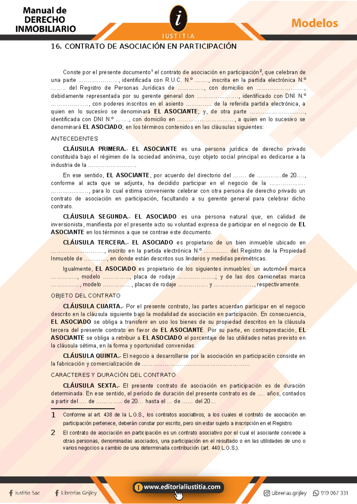 16. Contrato DE Asociación EN Participación - 16. CONTRATO DE ...