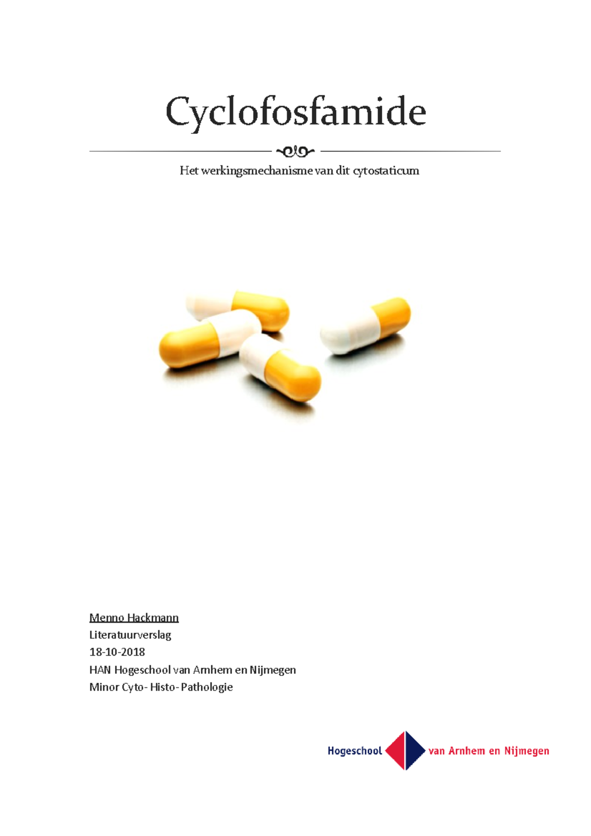 Cyclofosfamide literatuurverslag final - Cyclofosfamide Menno Hackmann ...