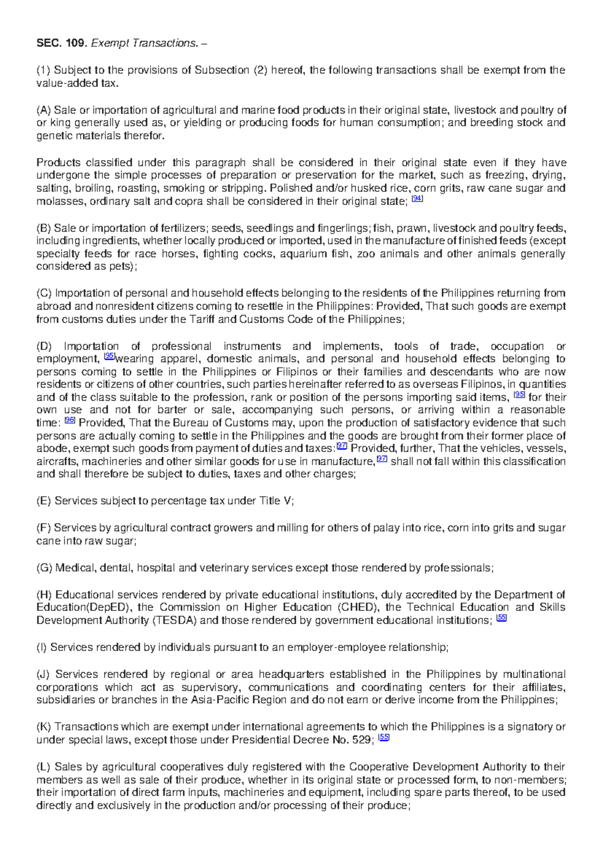 SEC-109 - guide to the updated tax exemption - SEC. 109. Exempt ...