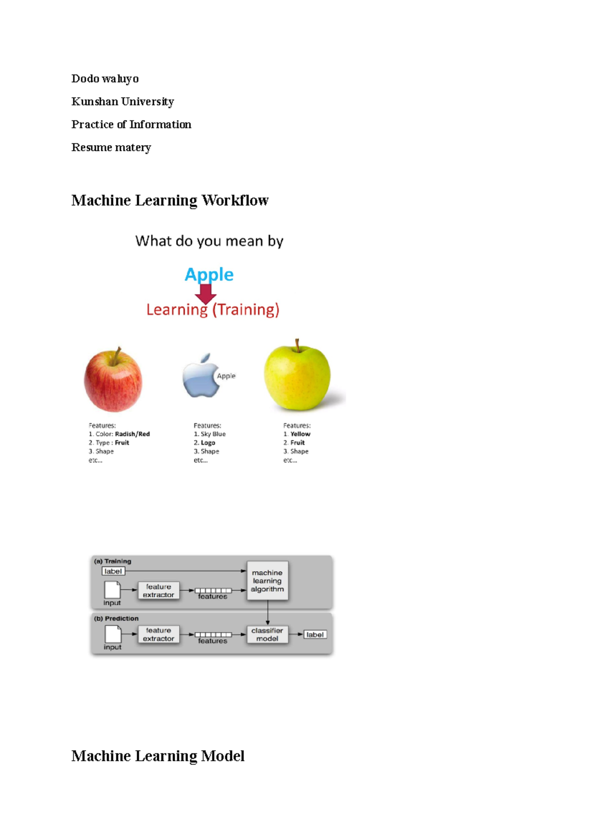 Dodo waluyo assignment POI Machine learning week 4 resume 1 - Dodo waluyo Kunshan University ...