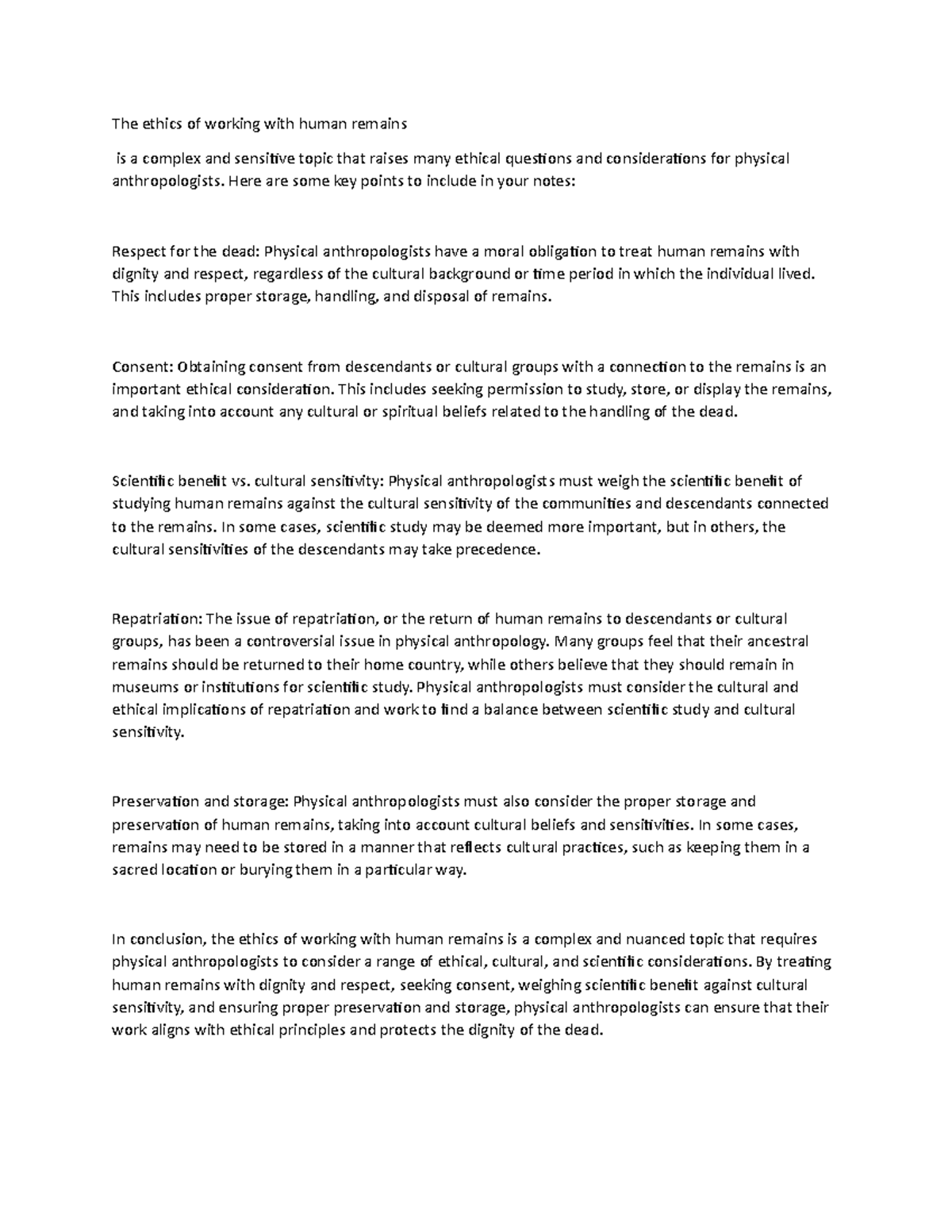 The ethics of working with human remains - Here are some key points to ...