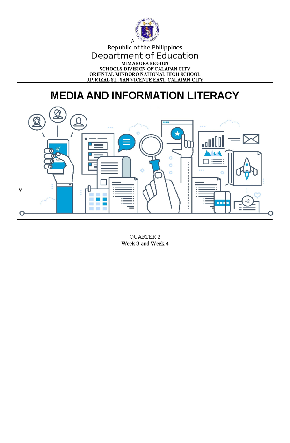 Q2 WEEK 3-4 - efvever dvfb wfvc - A Republic of the Philippines ...