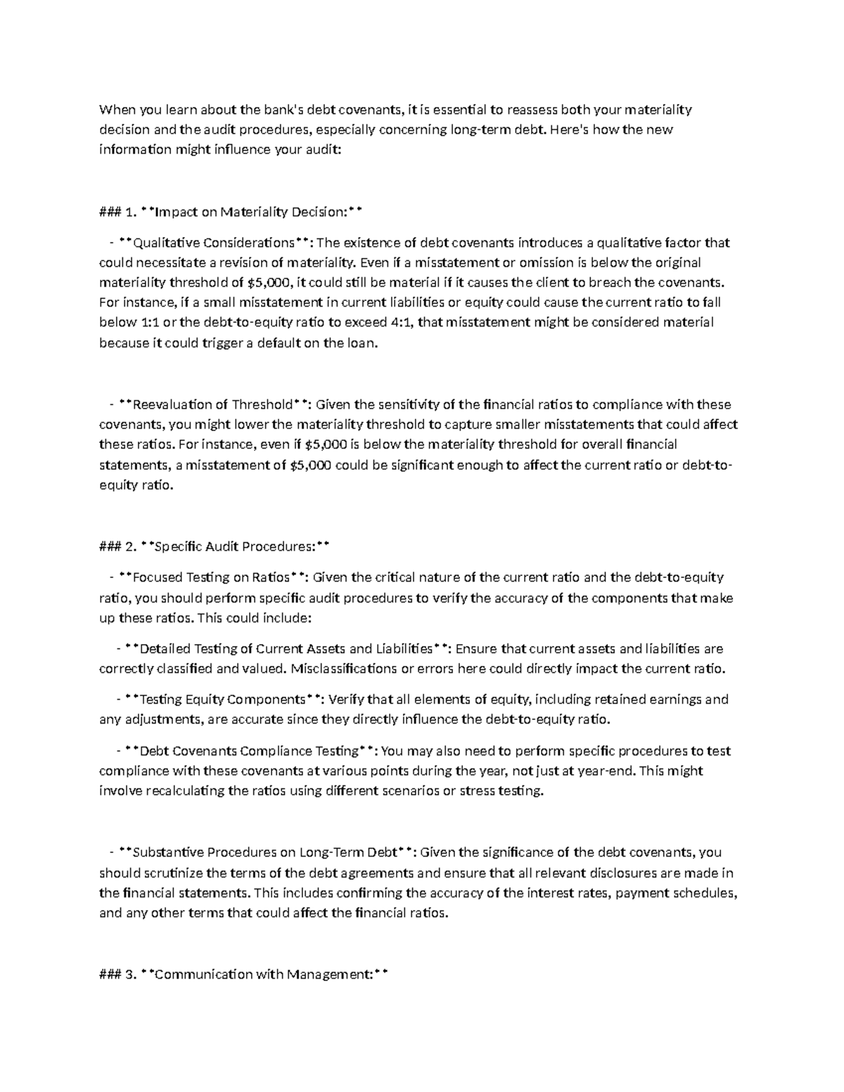 Assertions - Workshop assignment - When you learn about the bank's debt ...