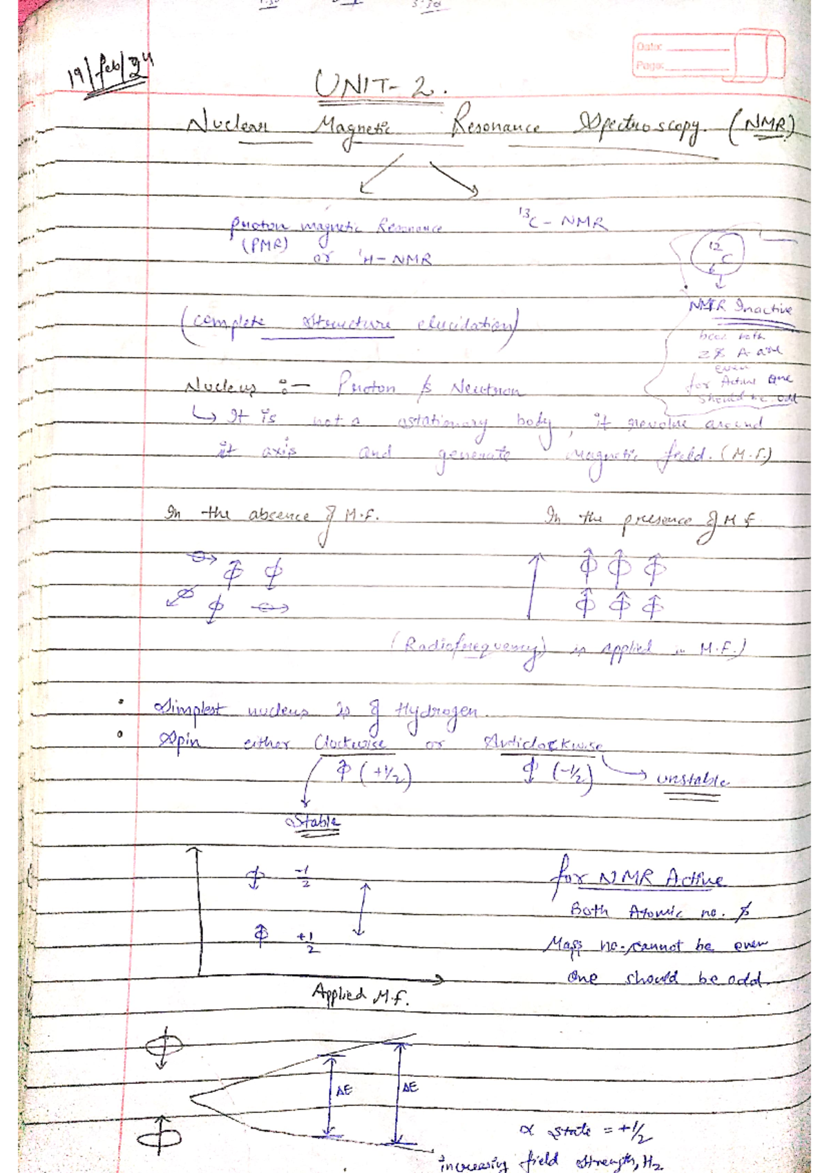 Organic unit 2 NMR - chemistry - Studocu