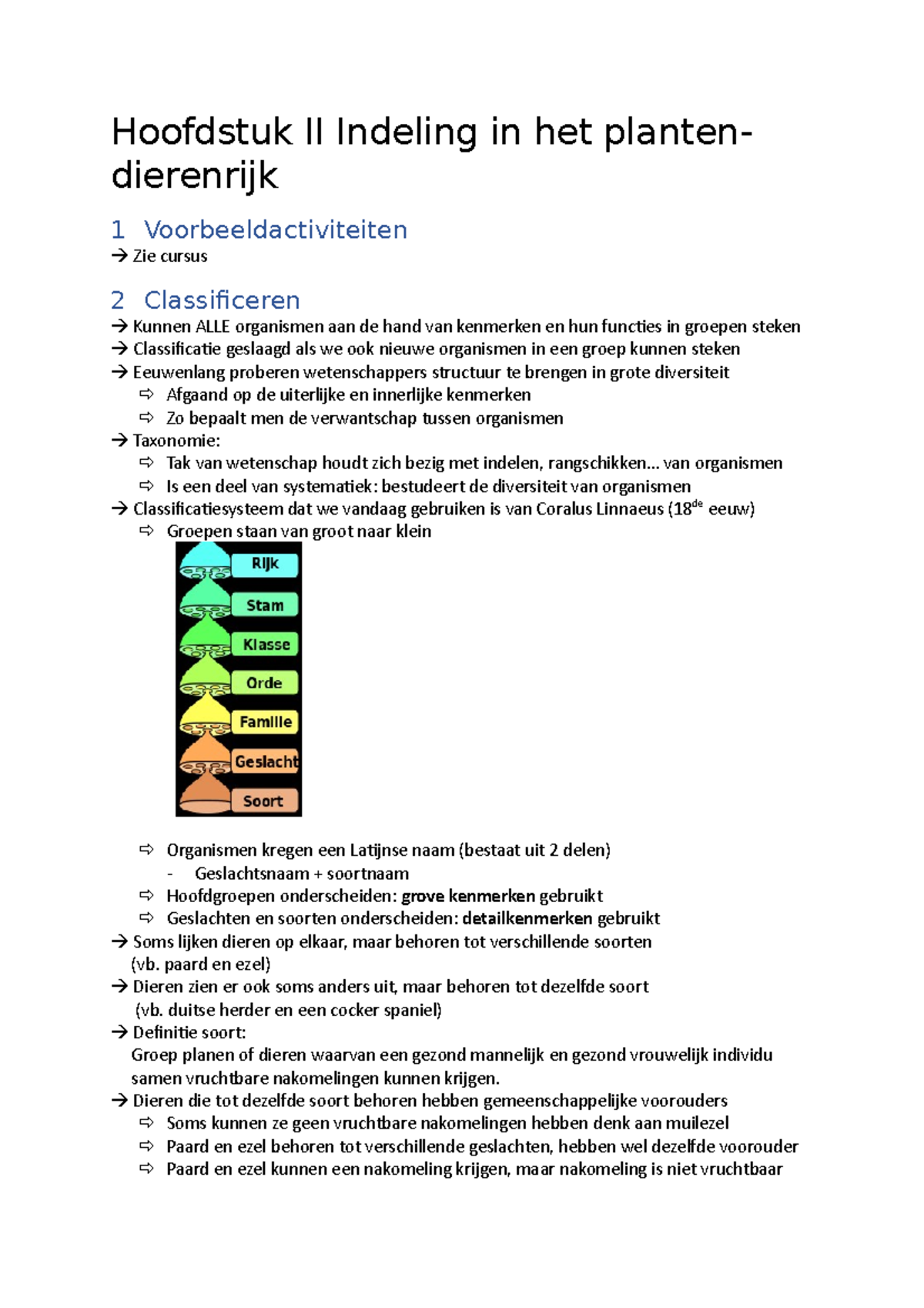 Hoofdstuk II Indeling in het planten - Hoofdstuk II Indeling in het ...