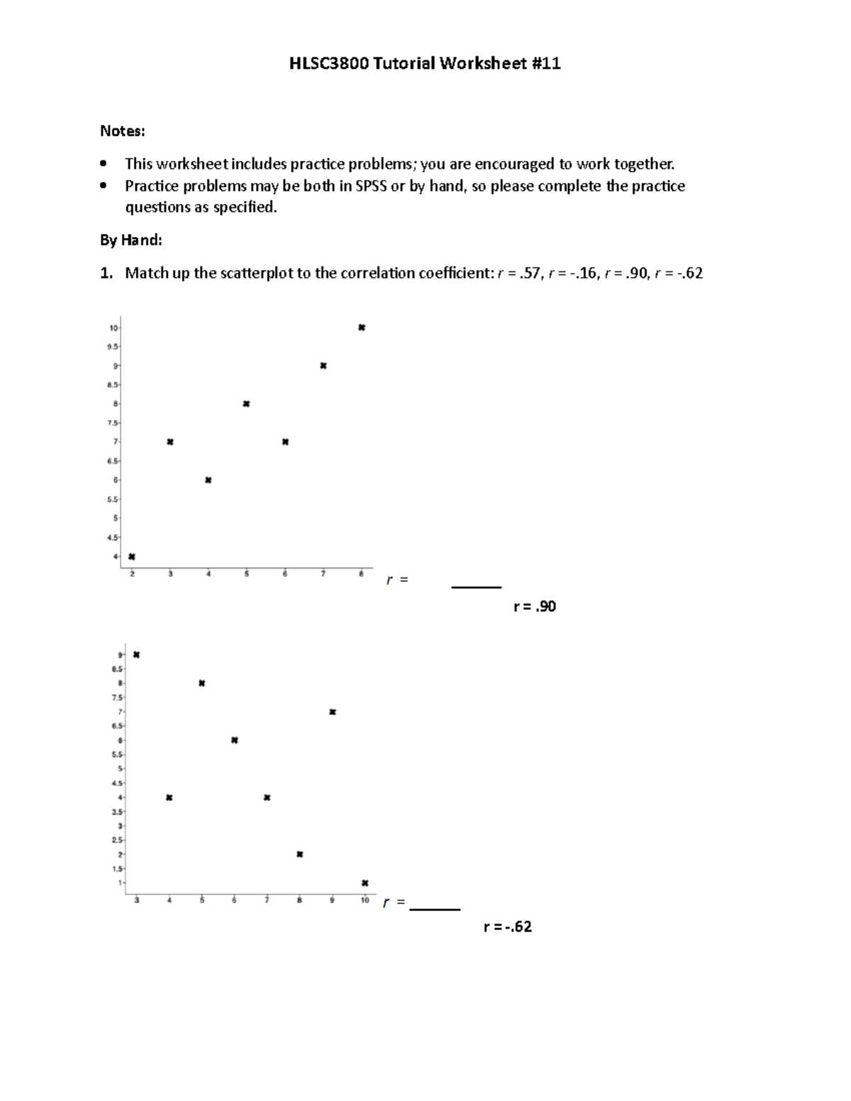 Tutorial 11 - notes - HLSC3800 Tutorial Worksheet Notes: This worksheet ...