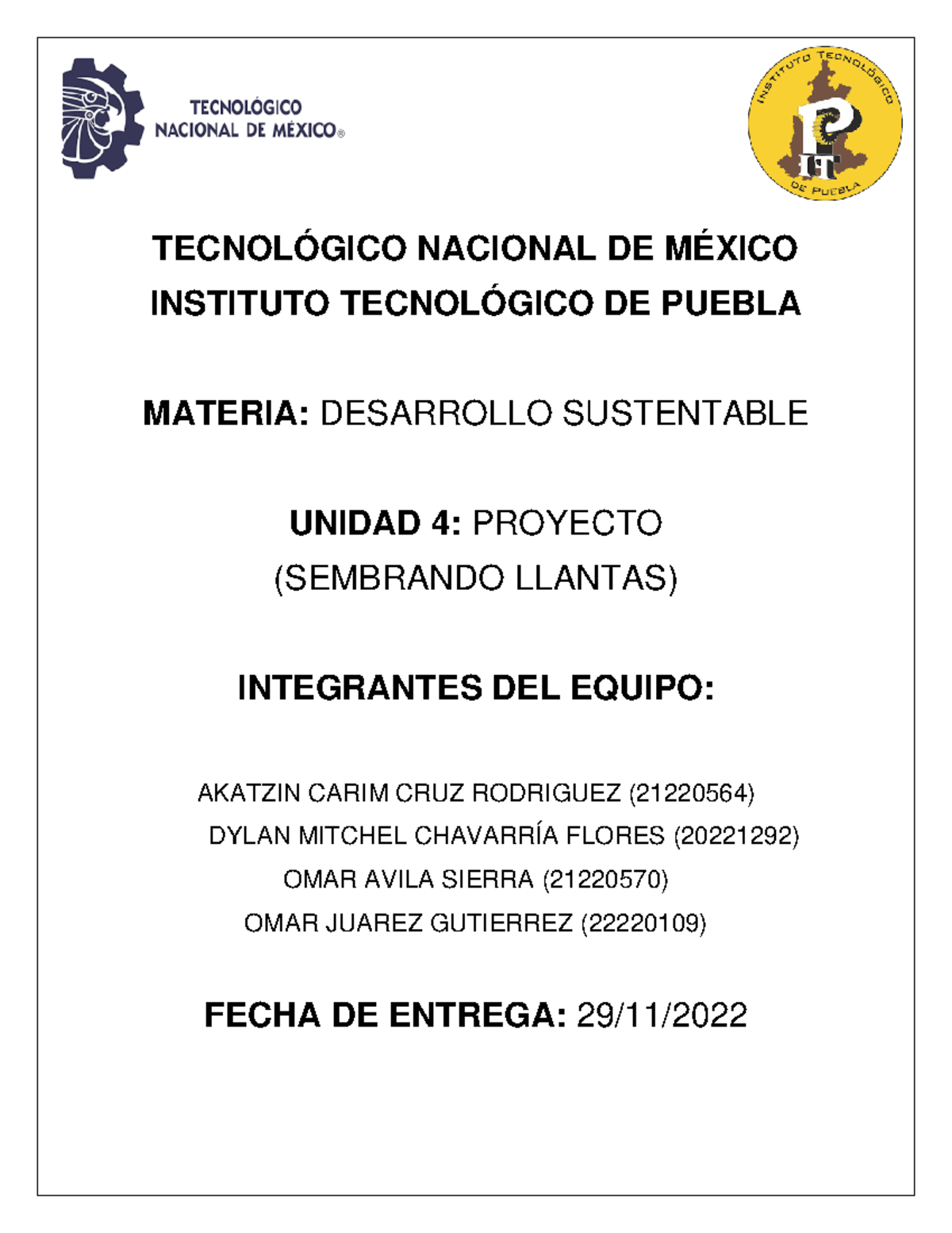 Proyecto Final DS - Documento programación orientaba a objetos - TECNOLÓGICO NACIONAL DE MÉXICO ...