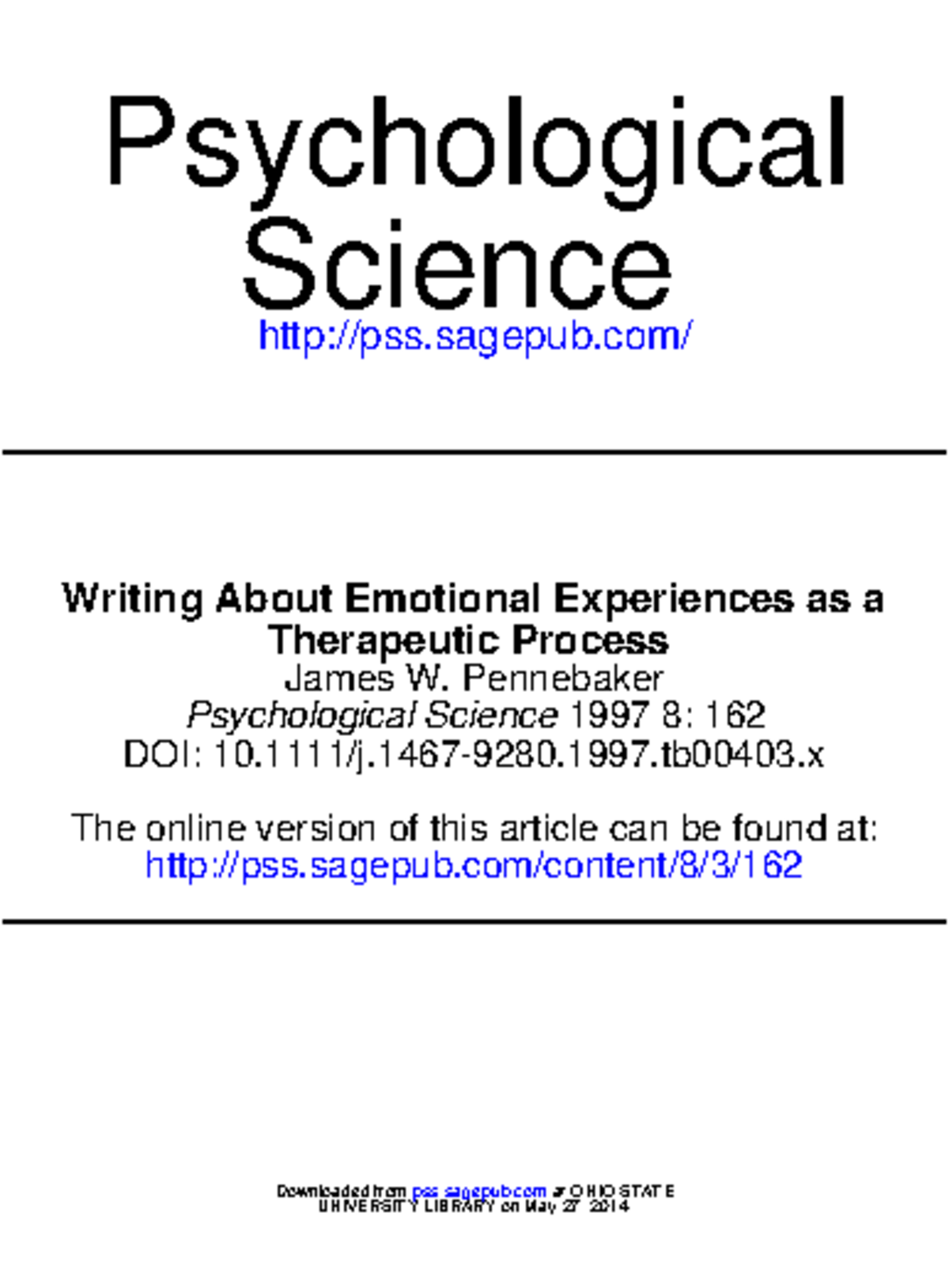 Escrita expressiva - pss.sagepub/ Science Psychological pss.sagepub ...