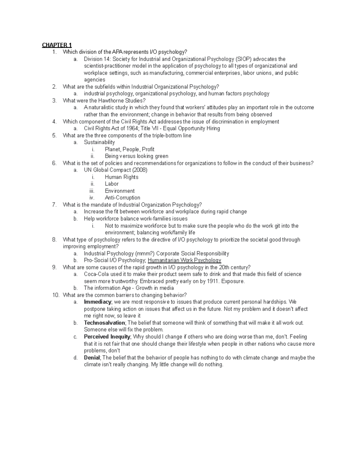 Exam 1 PSY 321 - Notes for the first exam - CHAPTER 1 Which division of ...