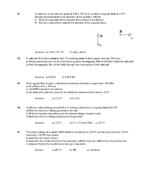 Test 2-23S - Practice problems for exam 2. - Physics II Test #2 Form #1 ...
